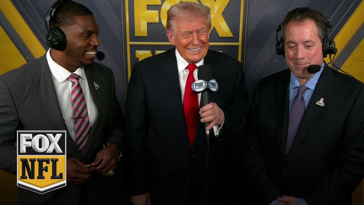 President Donald Trump joins Kenny Albert and Jonathan Vilma in the ...