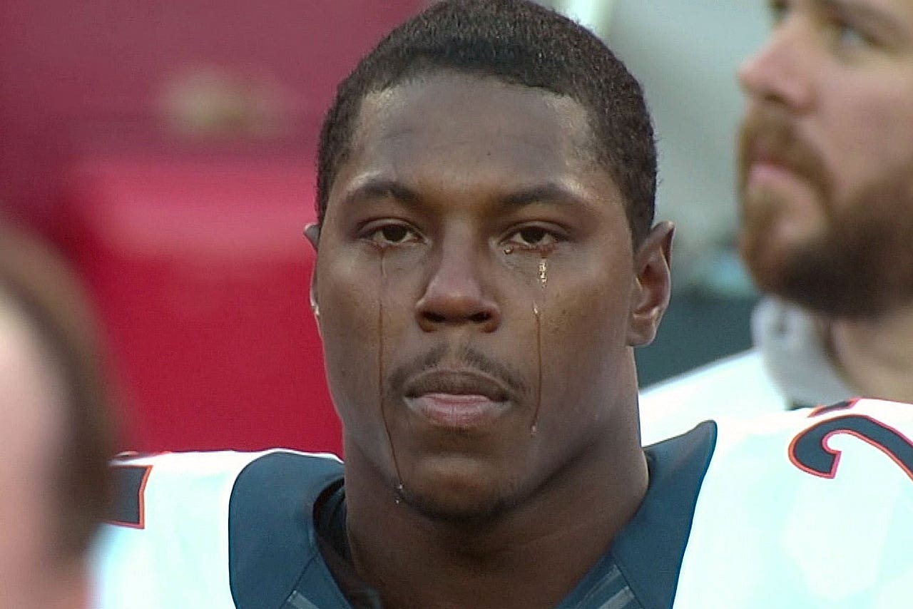 seahawks player crying