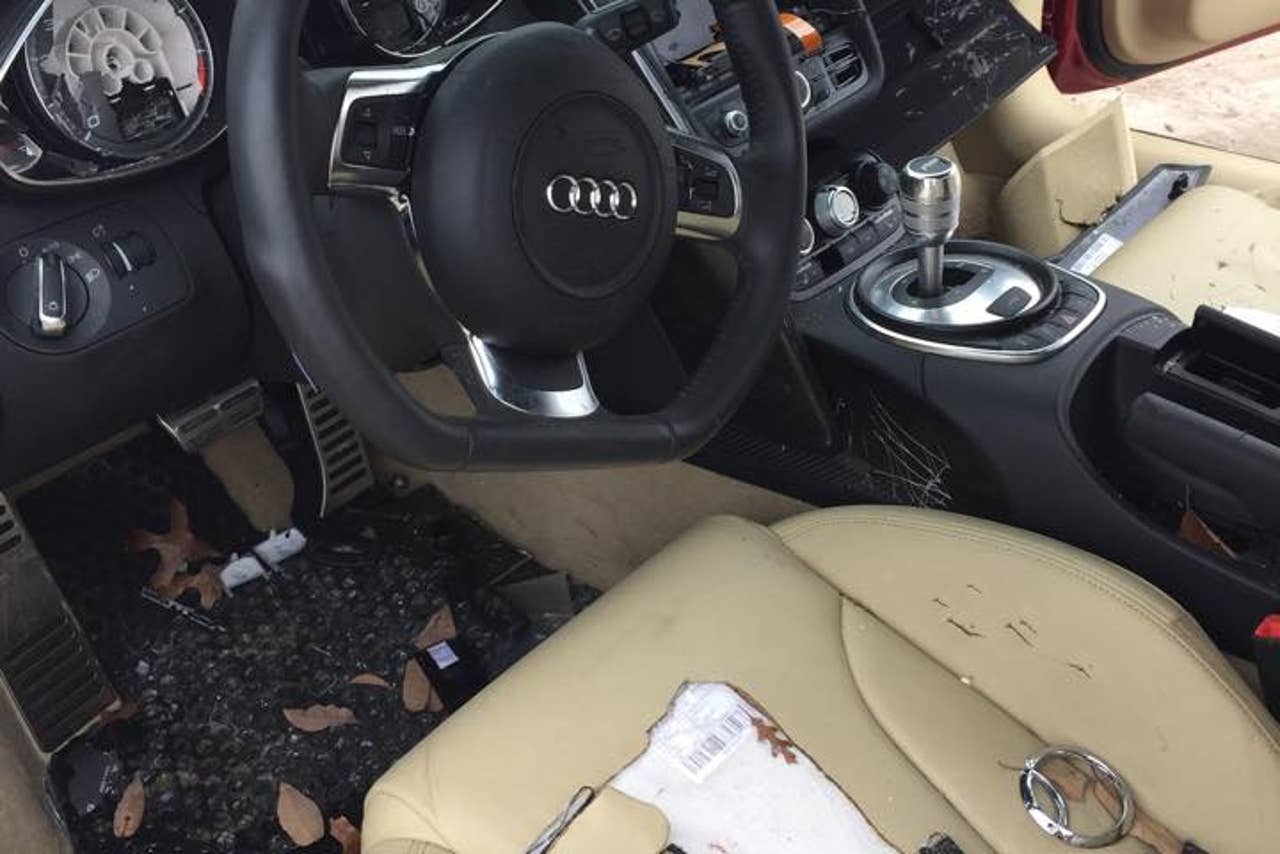 Uncool Car of the Day: Cheating husband's Audi R8 destroyed by wife ...