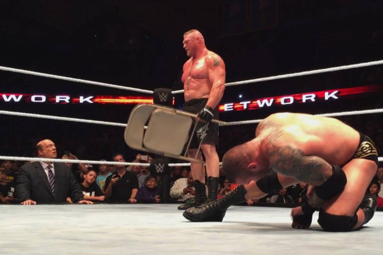 randy orton attacks lesnar