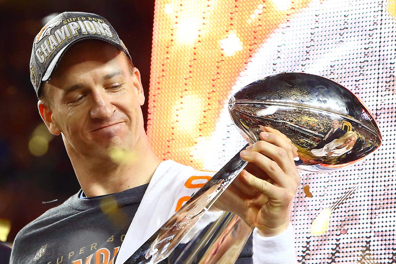 peyton manning forehead red