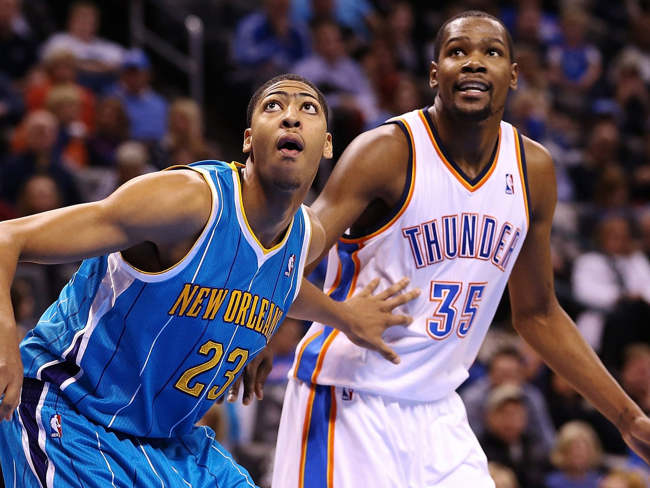 kevin durant next to anthony davis