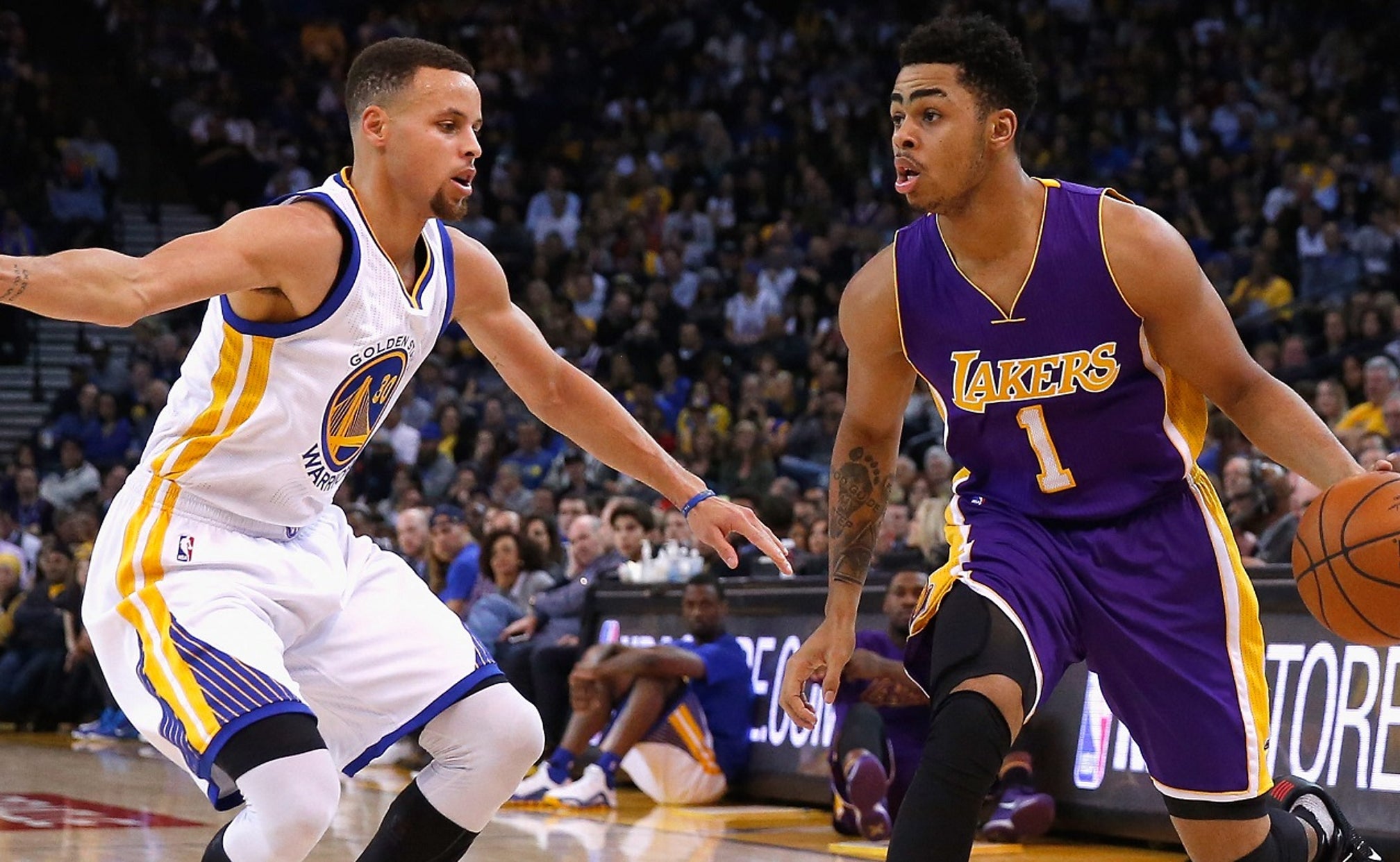Stephen Curry has nothing but praise for Lakers rookie D'Angelo Russell ...