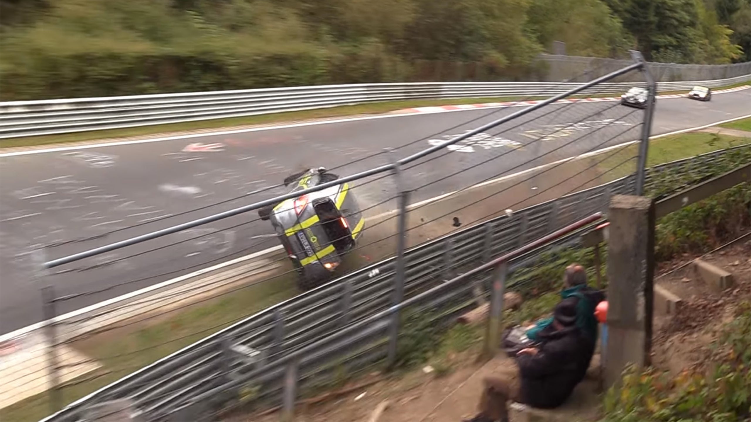 Driver nearly flips rental car in Nurburgring crash | FOX Sports