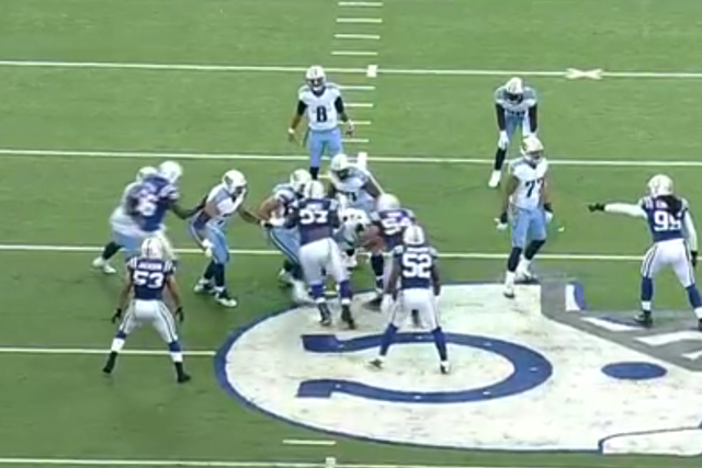 Referee calls false start penalty on 'everyone but the center' | FOX Sports