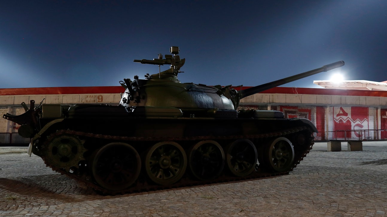 Red Star Belgrade fans park battle tank at soccer stadium | FOX Sports