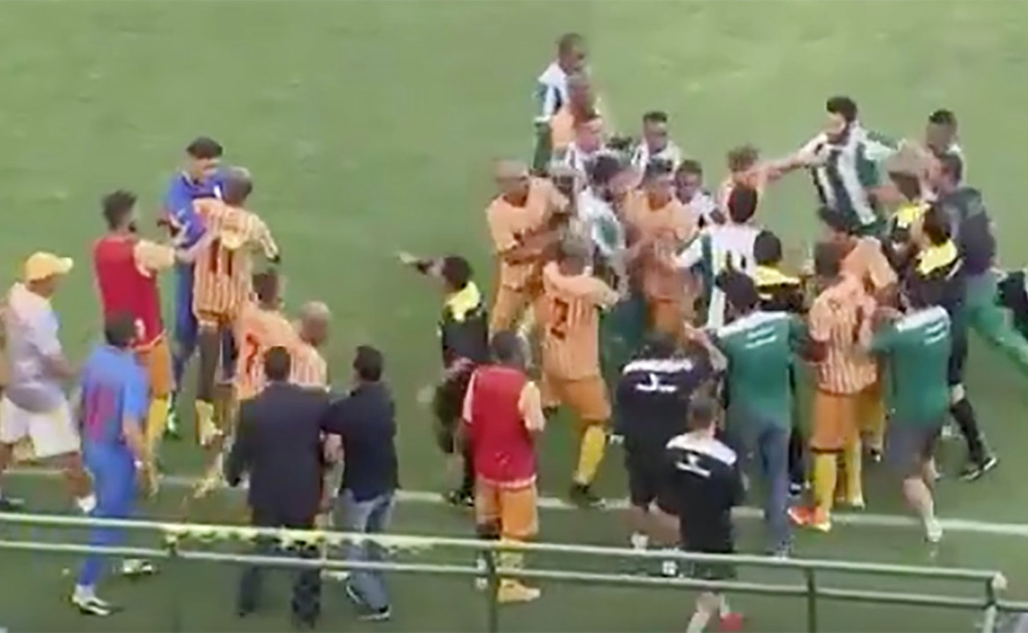 WATCH: Brazilian soccer match descends into chaos as players brawl ...