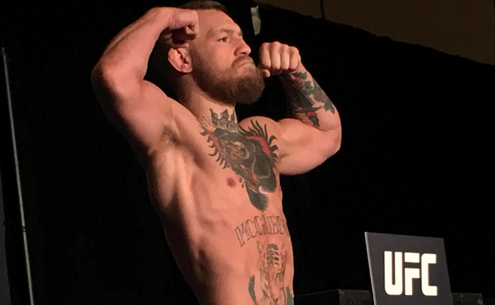 Conor McGregor, Nate Diaz hit the mark at the UFC 202 weigh-ins | FOX ... Conor McGregor, Nate Diaz hit the mark at the UFC 202 weigh-ins | FOX ...