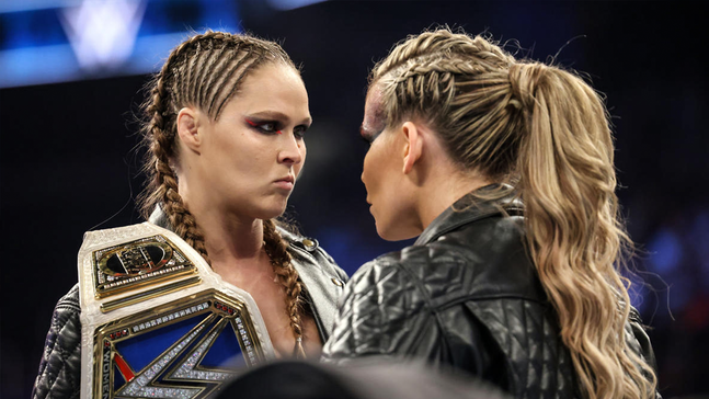 WWE SmackDown: Ronda Rousey reacts to impression with verbal assault ...