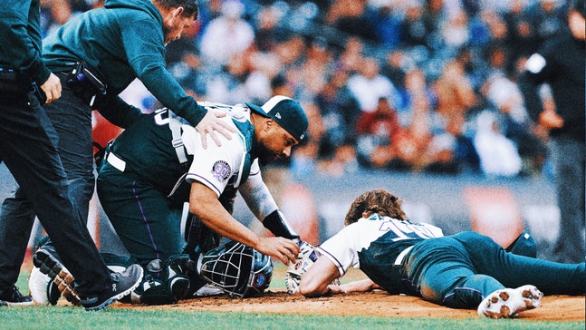 Colorado’s Feltner has skull fracture, concussion from line drive | FOX ...