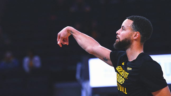 Steph Curry adds to pregame trick shot lore with 100-foot tunnel heave ...
