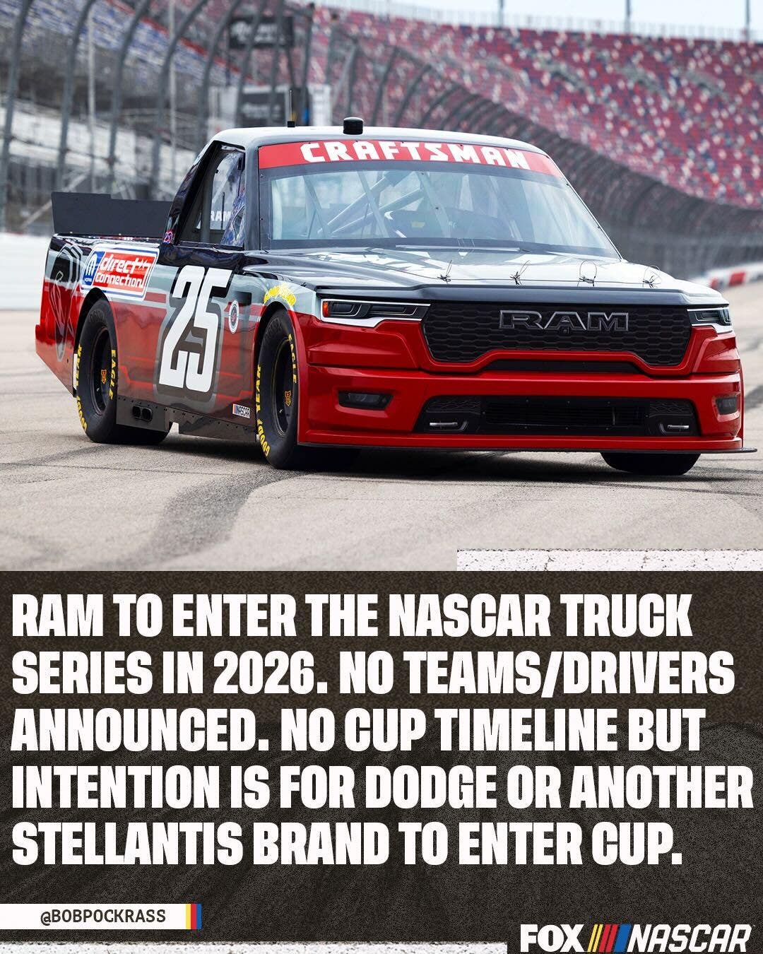 Ram to enter trucks in 2026 with possible future move to Cup for Dodge ...
